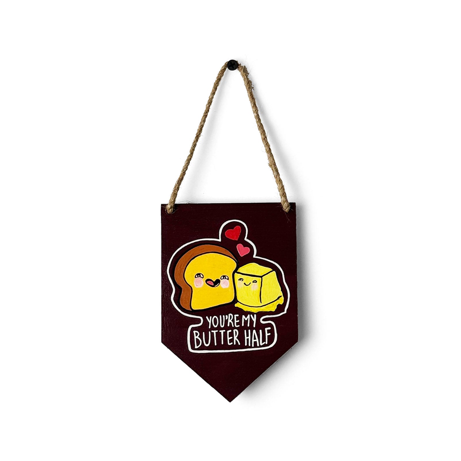 You're My Butter Half Hand-Painted Wooden Banner Hanging – Plumeria